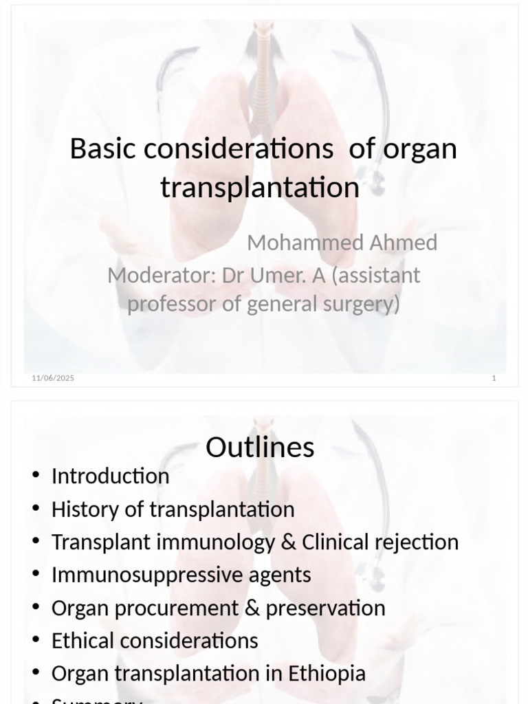 Organ Transplantation Overview and Insights | PDF | Transplant ...