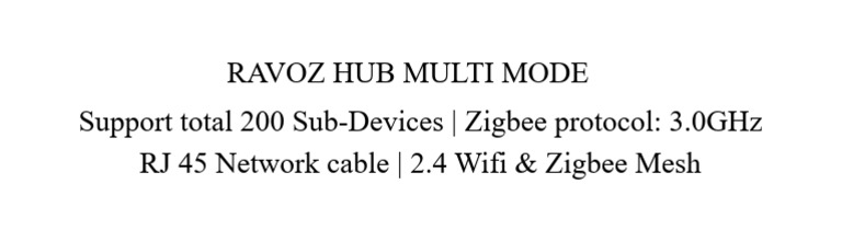 Ravoz Hub Multi Mode Support Total 200 Sub-Devices - Zigbee Protocol: 3 ...