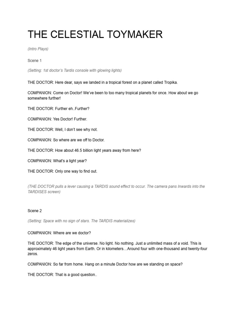 The Celestial Toymaker | PDF | Doctor Who