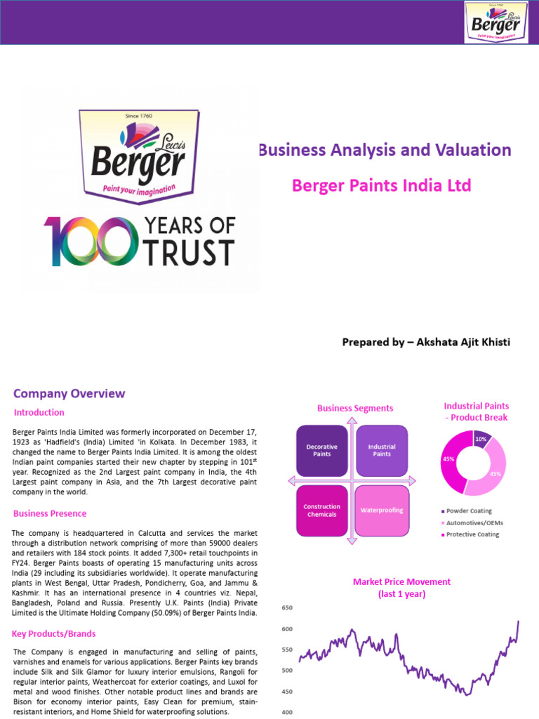 Berger Paints India: Business Overview & Analysis | PDF | Credit Risk ...