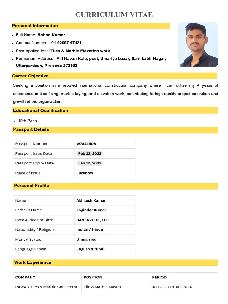 Rohan Kumar CV | PDF
