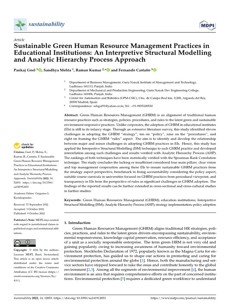 Sustainability 14 12853 | PDF | Human Resource Management | Sustainability