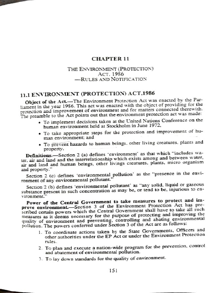 Environment Protection Act, 1986 | PDF | Natural Environment | Pollution