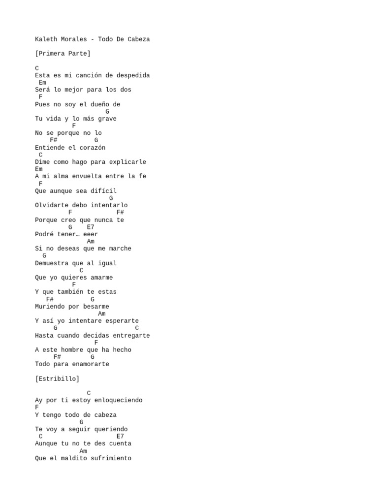 Todo de Cabeza - Kaleth Morales | PDF