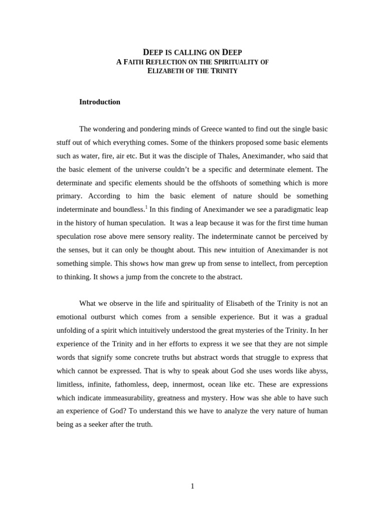 Spiritual Insights of Elizabeth of the Trinity | PDF | Theology ...