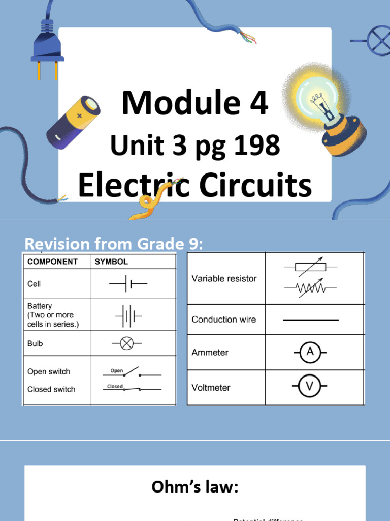 Module 4 Unit 3 Electric Circuits - 251106 - 195742 | PDF | Voltage | Electric Current