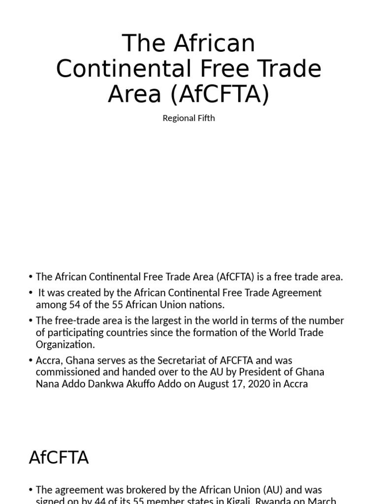 Overview of the AfCFTA Agreement | PDF | Economies | International Trade