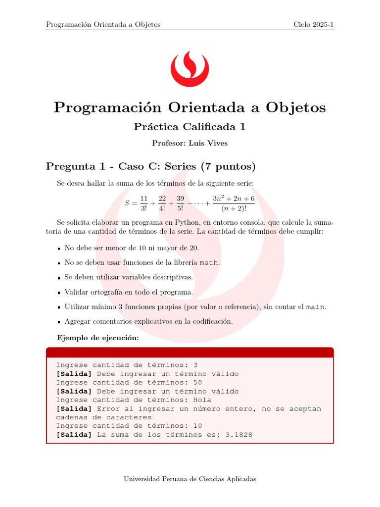 PC1 Poo C | PDF | Python (lenguaje de programación) | Desarrollo de ...