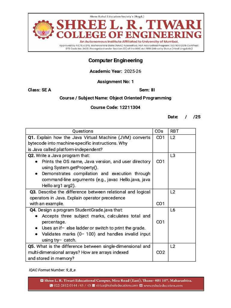 OOP Assignment1 | PDF | Method (Computer Programming) | Inheritance (Object Oriented Programming)