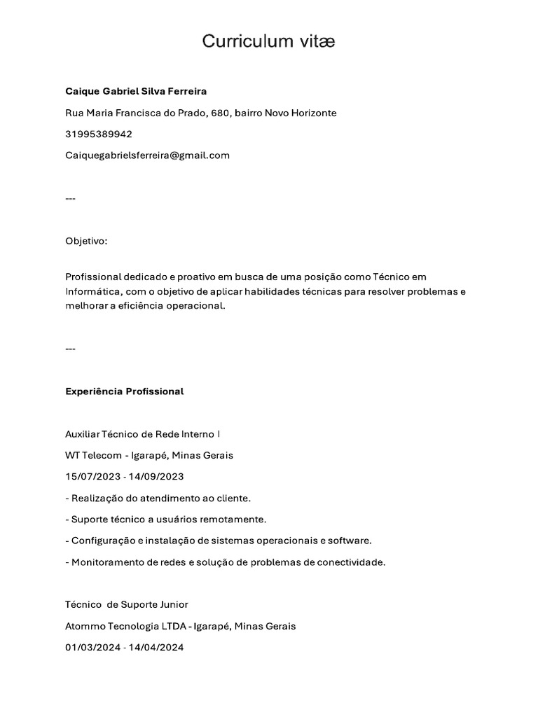 Curriculum Vitae | PDF