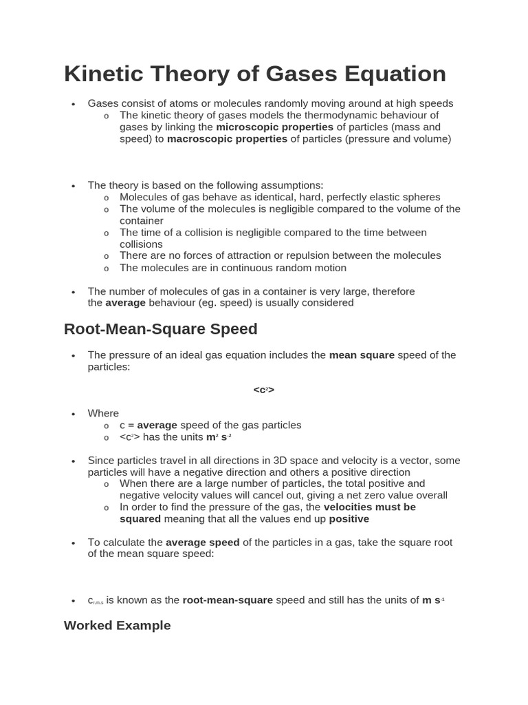 Kinetic Theory of Gases Explained | PDF | Gases | Momentum