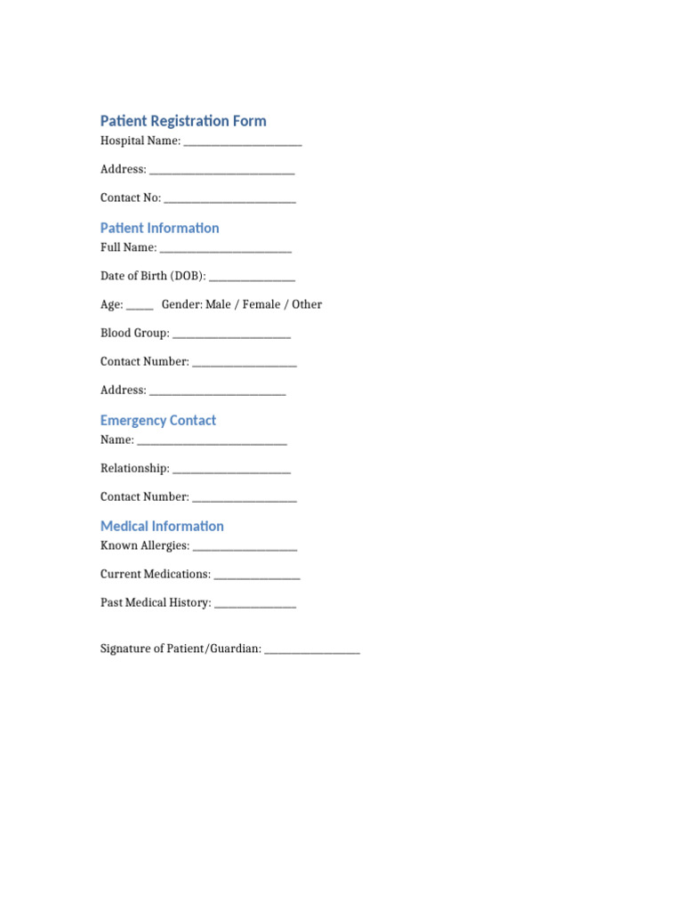 Patient Registration Form | PDF
