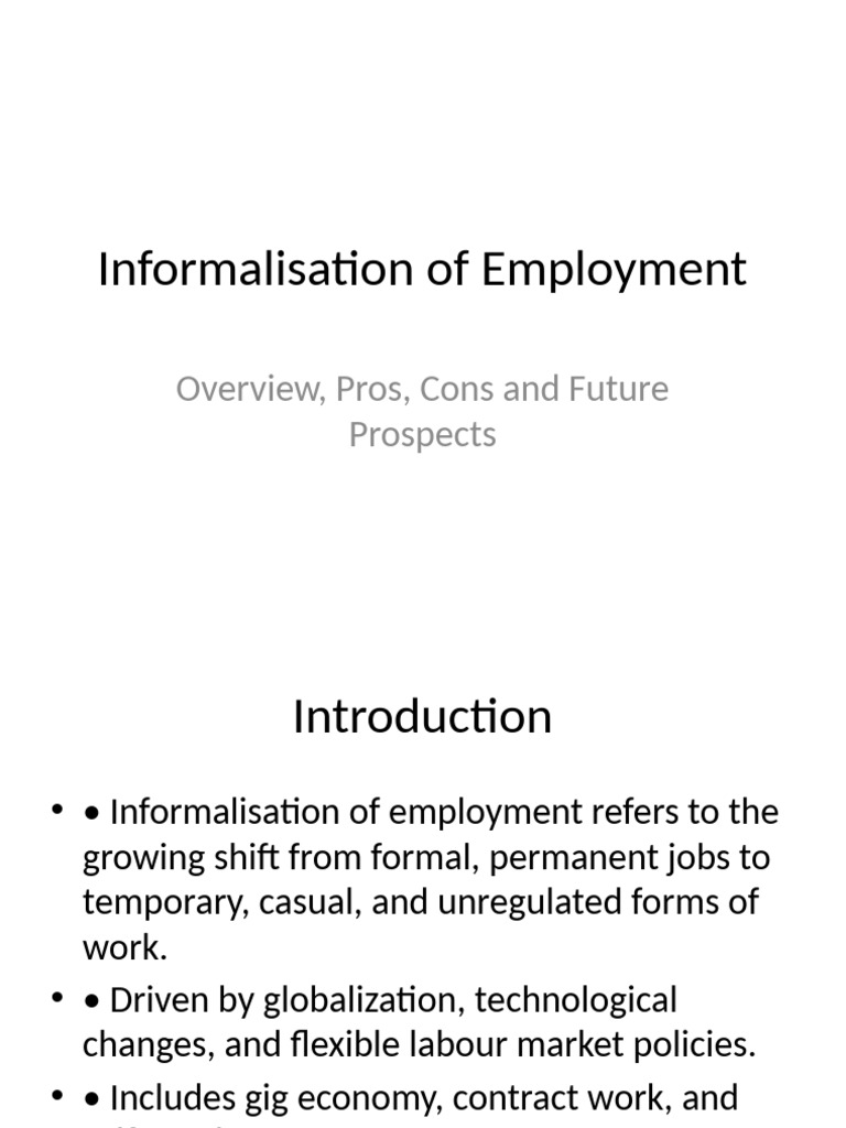 Informalisation of Employment | PDF