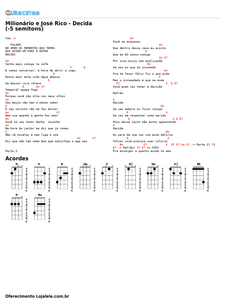 Cifras da Música "Decida" | PDF