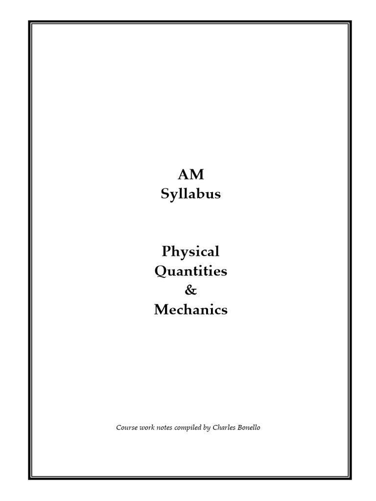 Physical Quantities & Mechanics | PDF | Force | Euclidean Vector