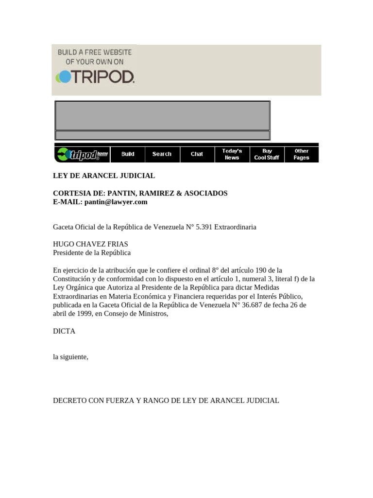 Ley de Arancel Judicial en Venezuela | PDF | Sentencia (ley) | Judicaturas