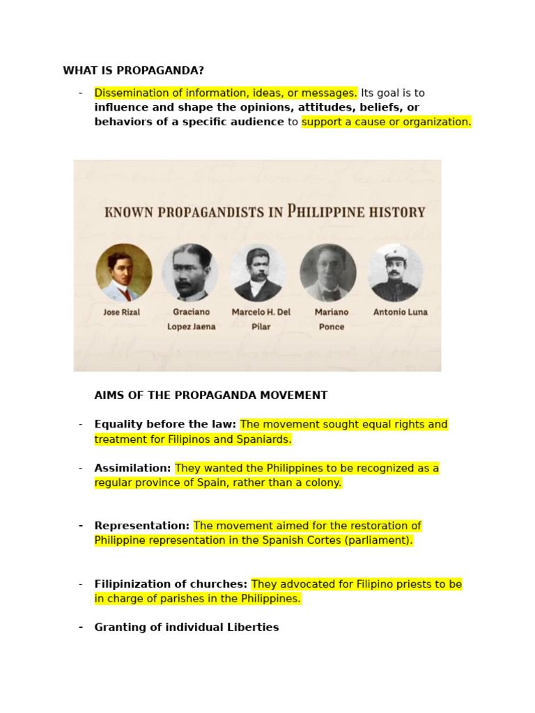 Understanding the Philippine Propaganda Movement | PDF | Philippines ...