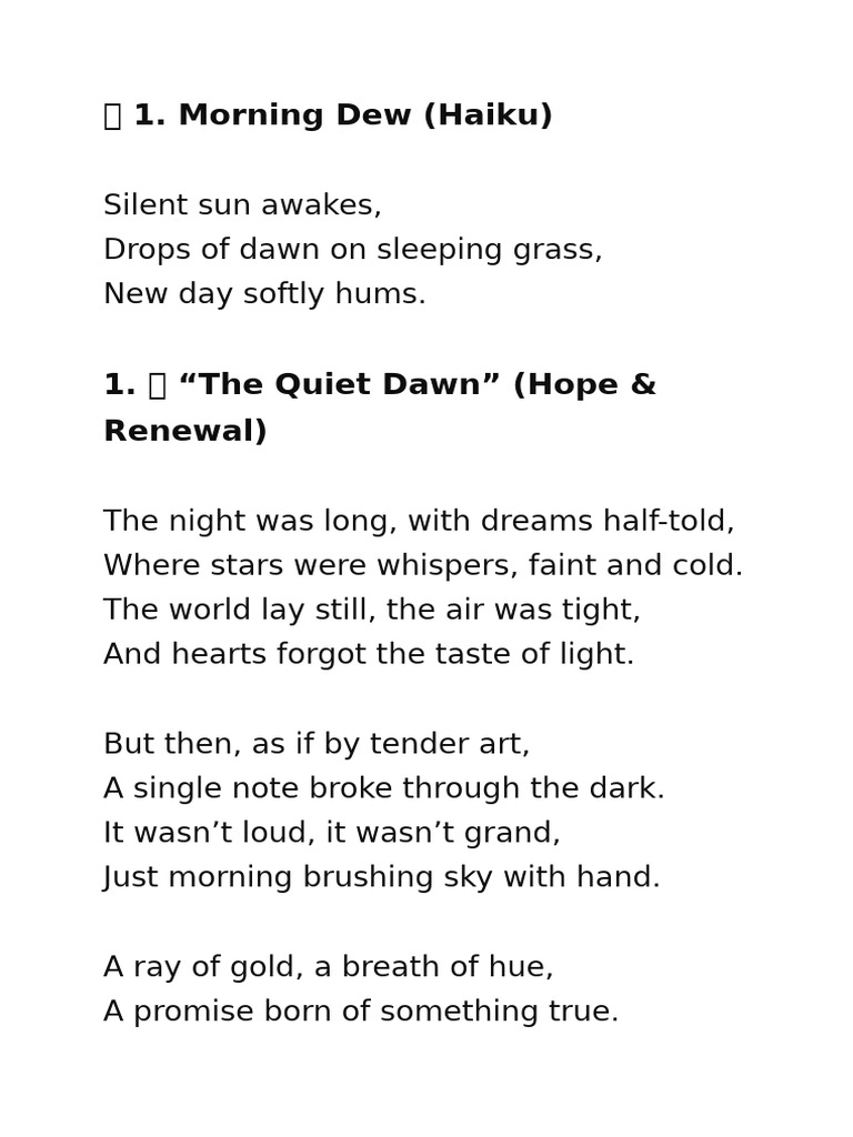 Morning Dew: A Haiku on Renewal | PDF