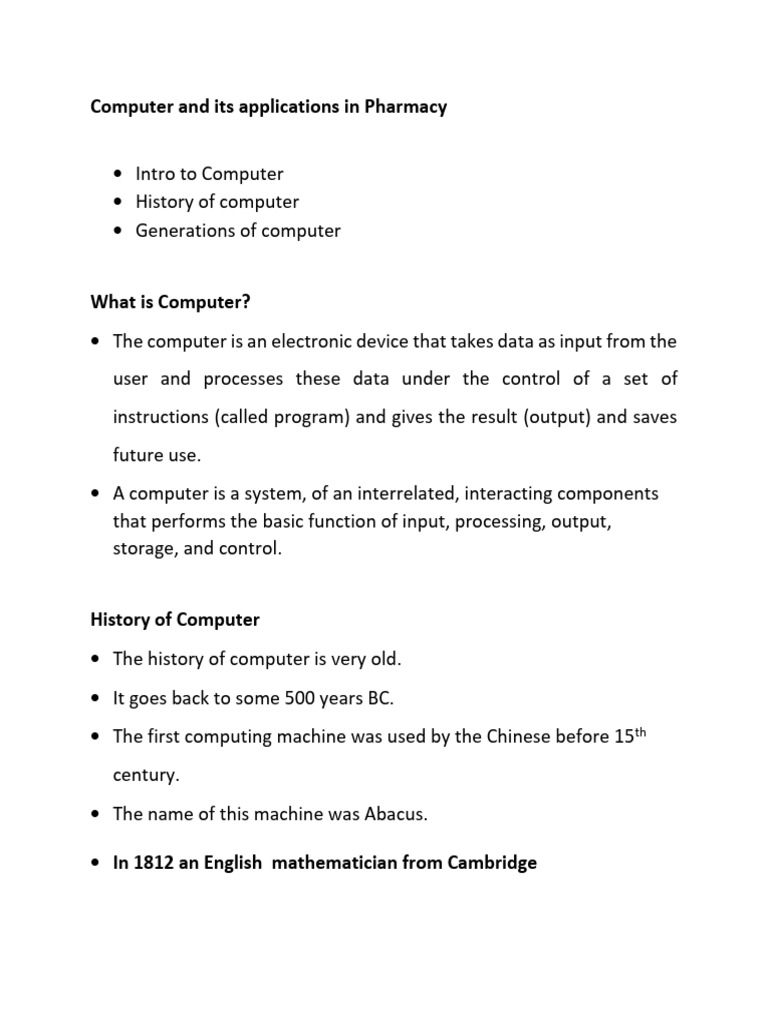 Computer Applications in Pharmacy | PDF | Integrated Circuit | Computer ...