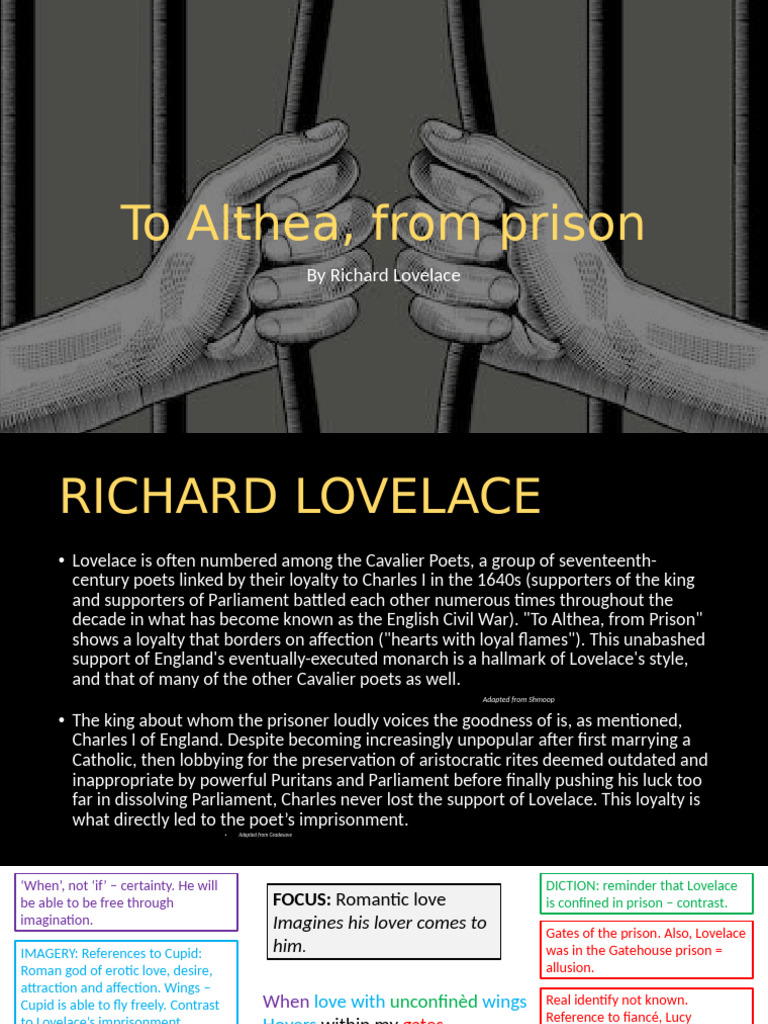 To Althea, From Prison Learner | PDF | Poetry