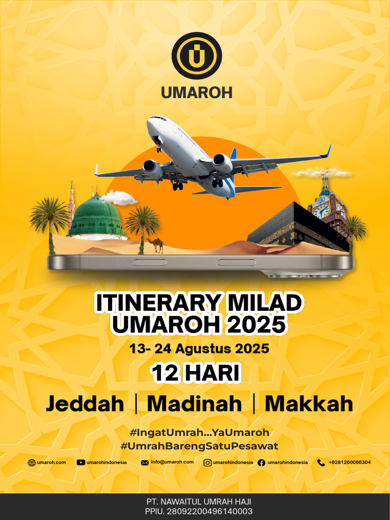 Itinerary Umrah 2025: 12 Hari di Saudi | PDF