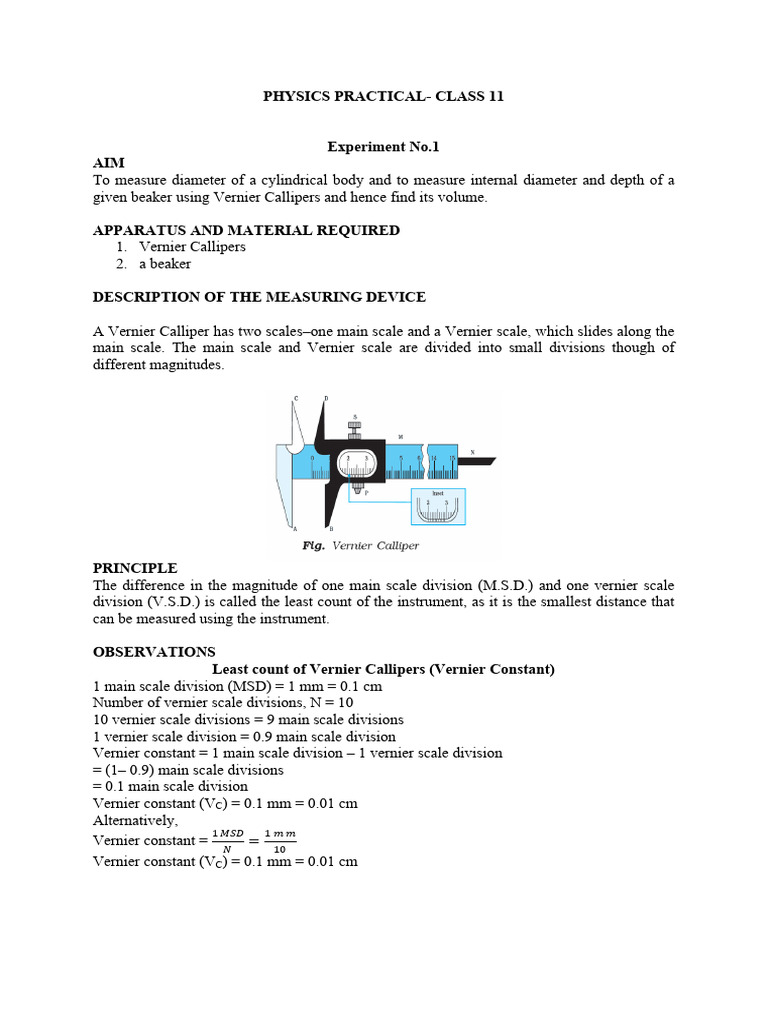 Class 11 Physics Practical Experiments | PDF | Pendulum | Force