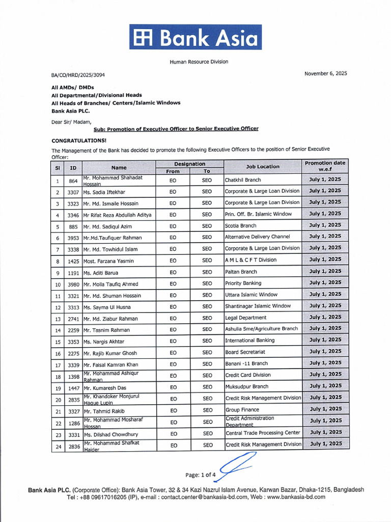 Promotion Circular - EO - 0001 | PDF