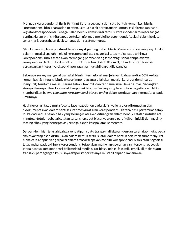 Mengapa Korespondensi Bisnis Penting | PDF