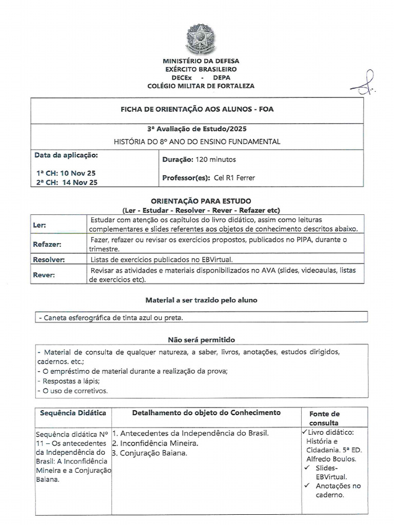 Foa Ae3 8 Ano História | PDF