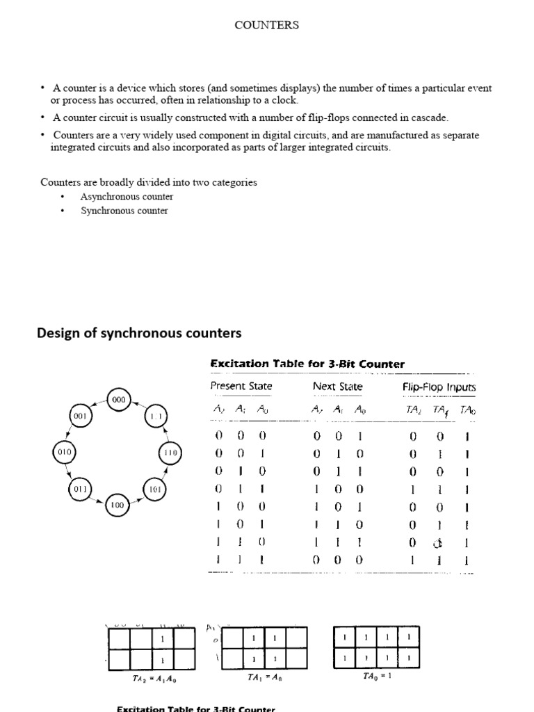Digital Counters: Types and Designs | PDF