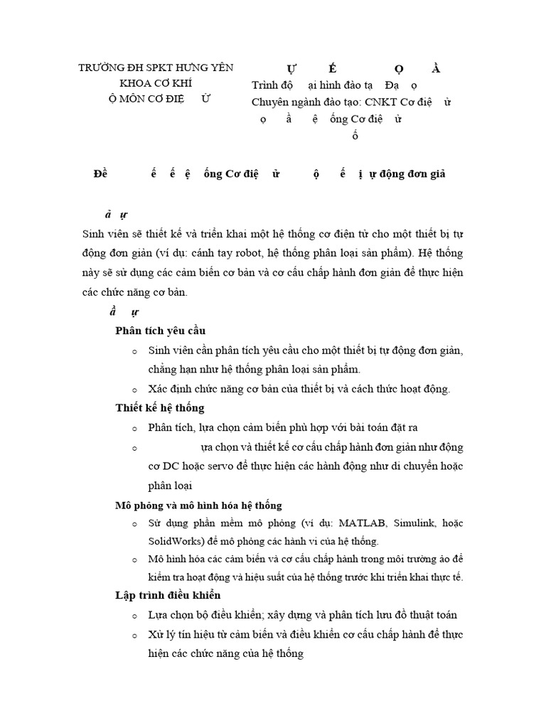 Mau Du An He Thong Co Dien Tu | PDF