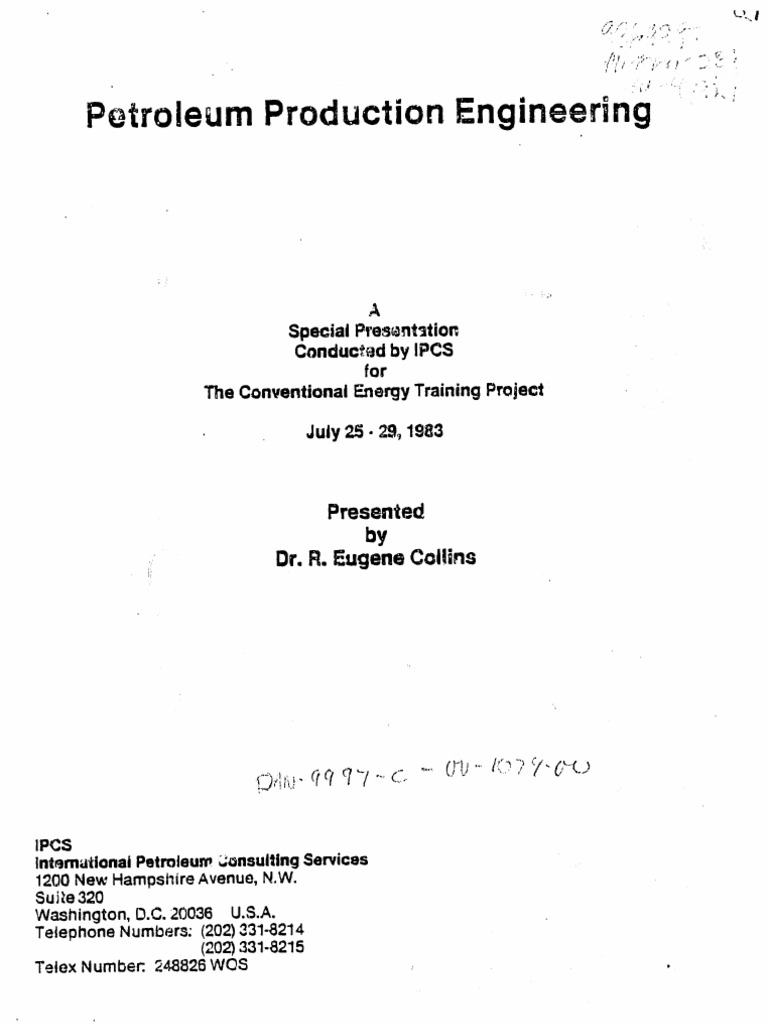 Petroleum Engineering: Production | PDF | Fluid Dynamics | Pressure
