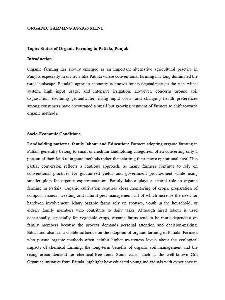 ORGANIC FARMING ASSIGNMENT 02 Final Harsha | PDF | Organic Farming ...