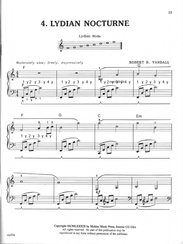 Vandall - Modes and Moods (4 Lydian Nocturne) | PDF
