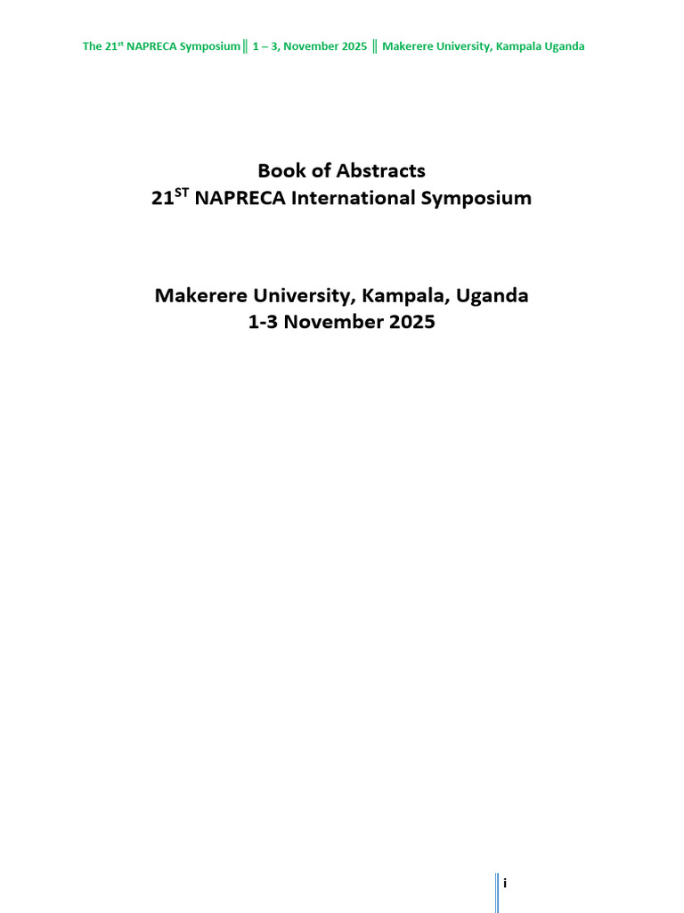 NAPRECA - Symp - Book of Abtsracts - 2025 | PDF | Medicinal Plants ...