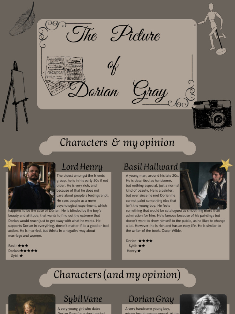 Dorian Gray Character Analysis & Opinions | PDF | The Picture Of Dorian ...