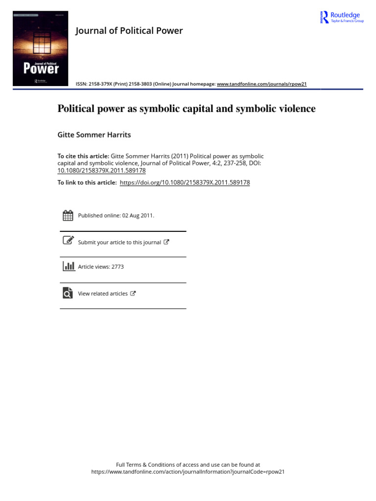 Political Power: Symbolic Capital & Violence | PDF | Qualitative ...