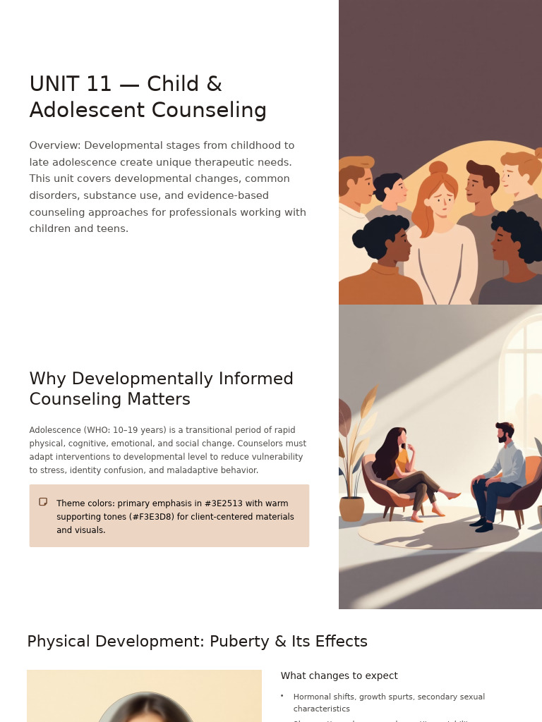 UNIT 11 Child and Adolescent Counseling | PDF | Adolescence | Mental ...