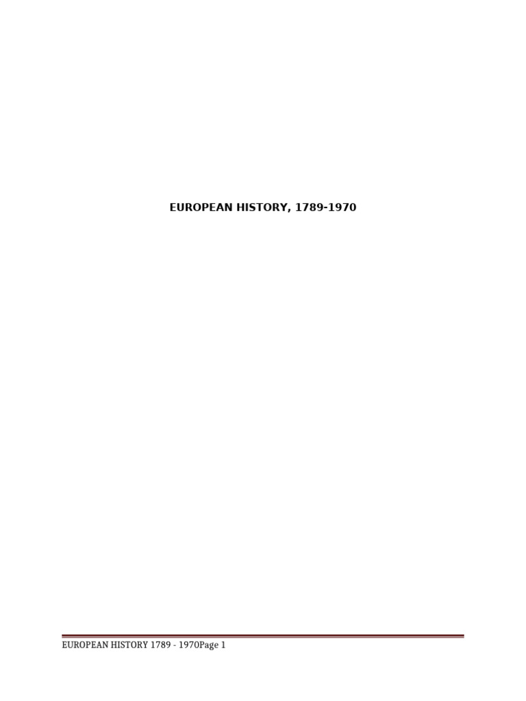 A Level European History Notes | PDF | French Revolution | Nobility