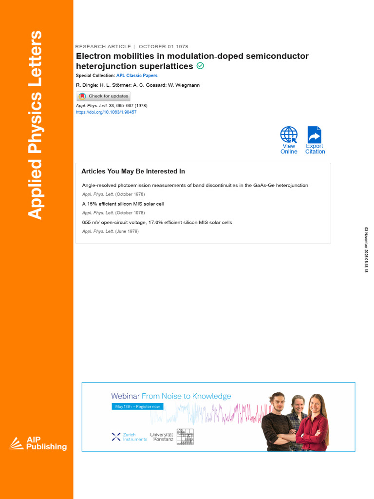 Electron Mobilities in Modulation Doped Semiconductor Heterojunction ...
