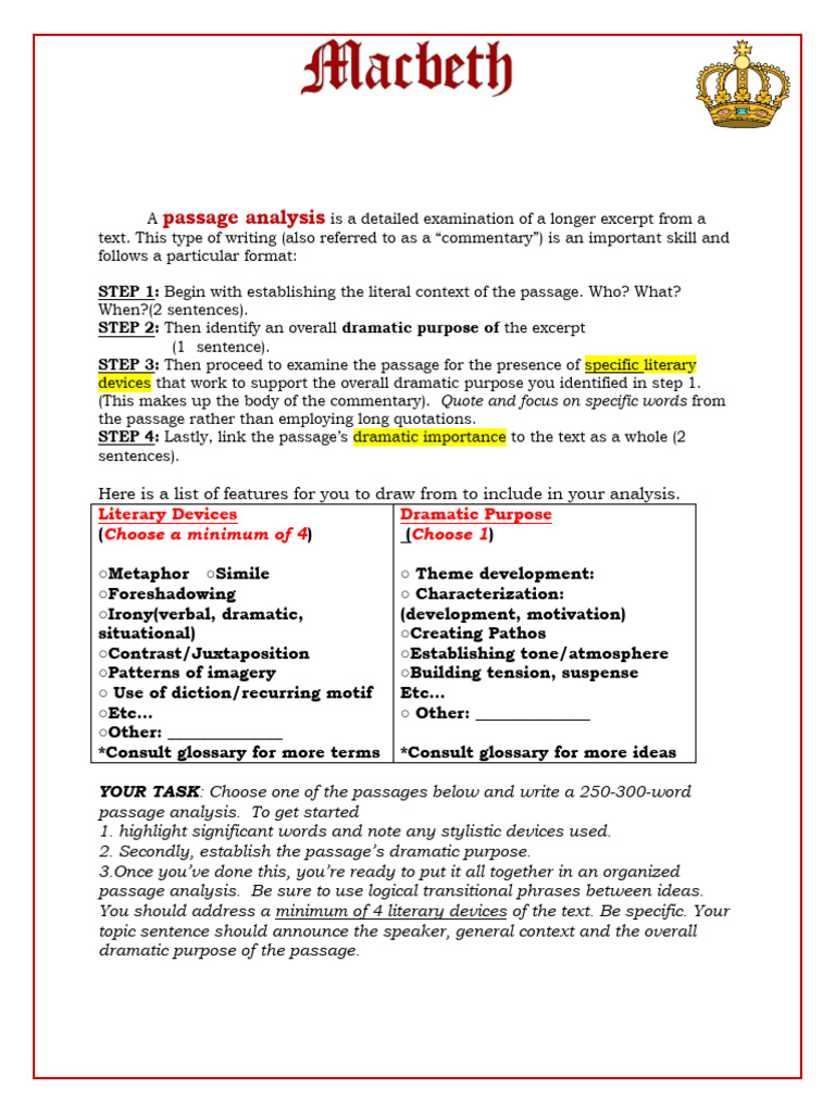 Understanding Passage Analysis | PDF