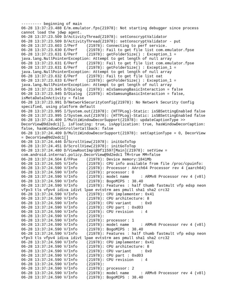 Fpsecrashlog | PDF | Android (Operating System) | Java (Programming ...