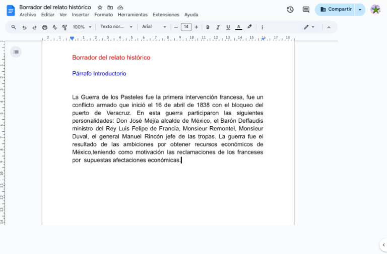 Borrador del relato histórico - Documentos de Google | PDF
