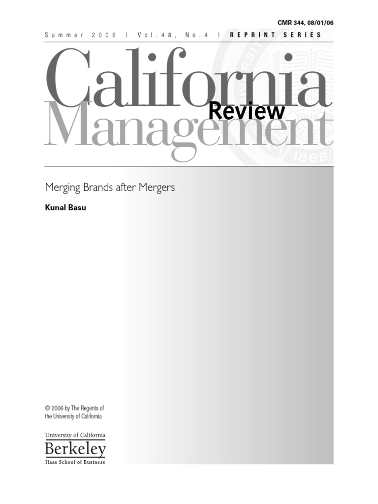 Merging Brands After Mergers (1) | PDF | Brand | Mergers And Acquisitions