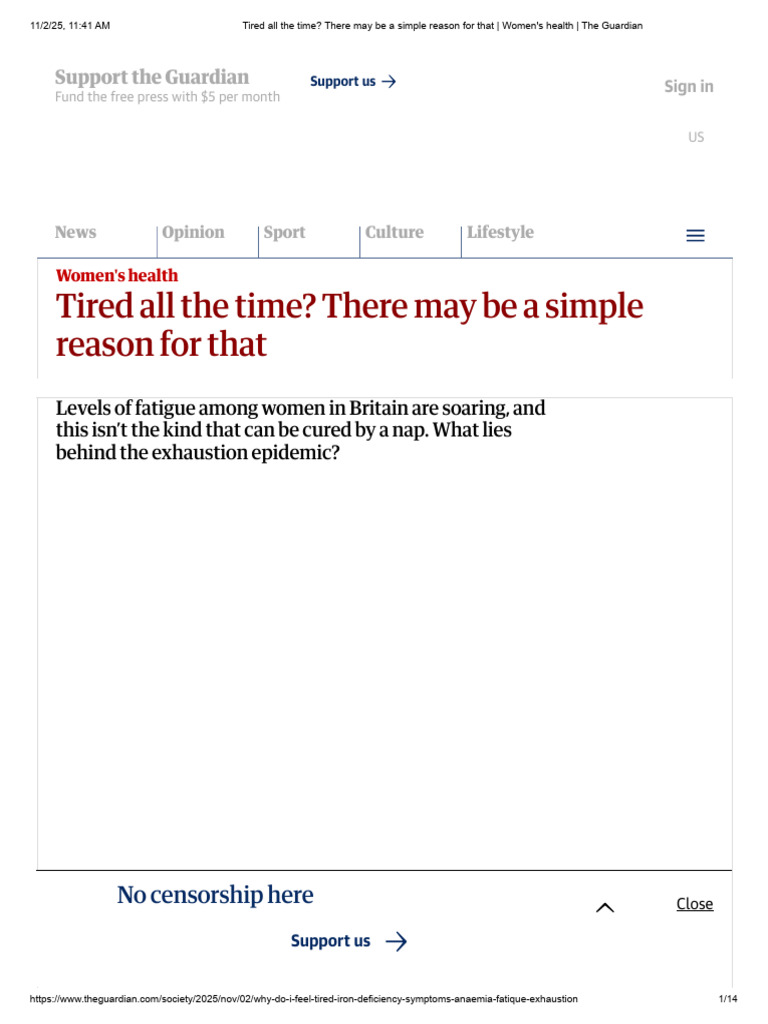 Tired All The Time - There May Be A Simple Reason For That - Women's ...