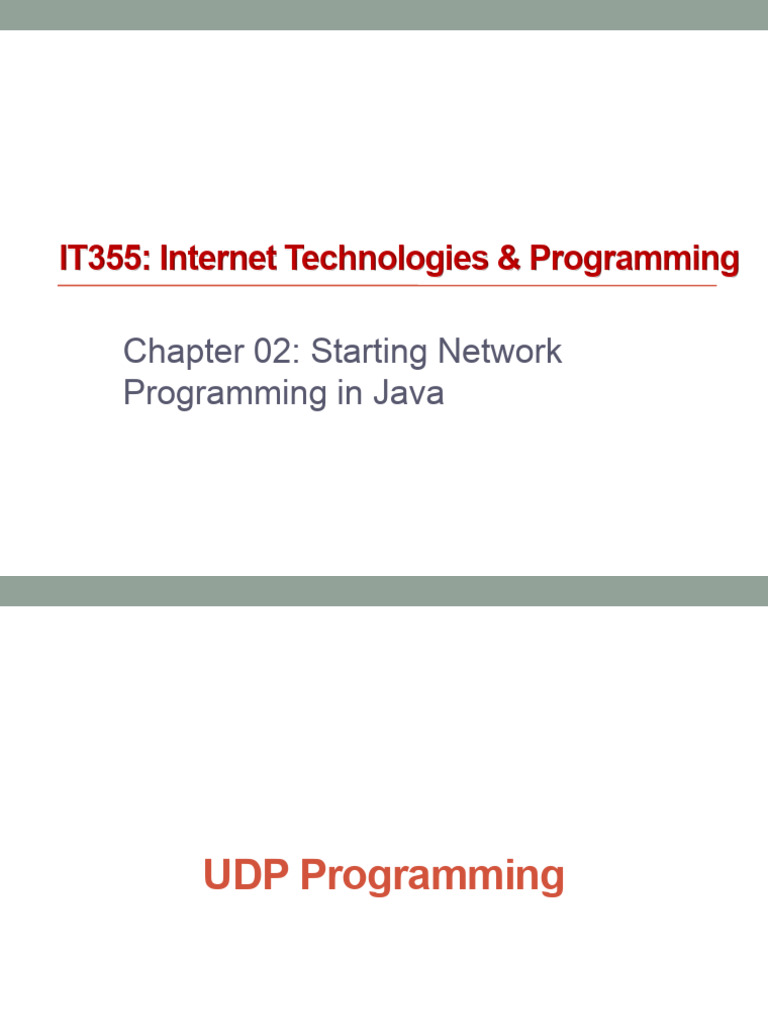 IP Lecture5 UDP | PDF | Internet Protocols | Telecommunications
