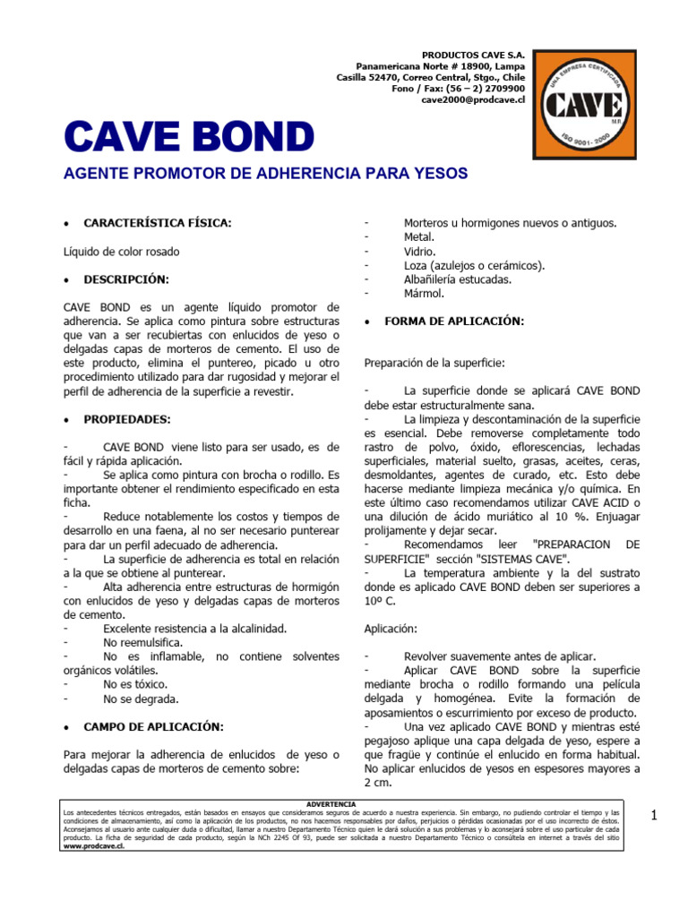 Bond | PDF | Mortero (Albañilería) | Pintar
