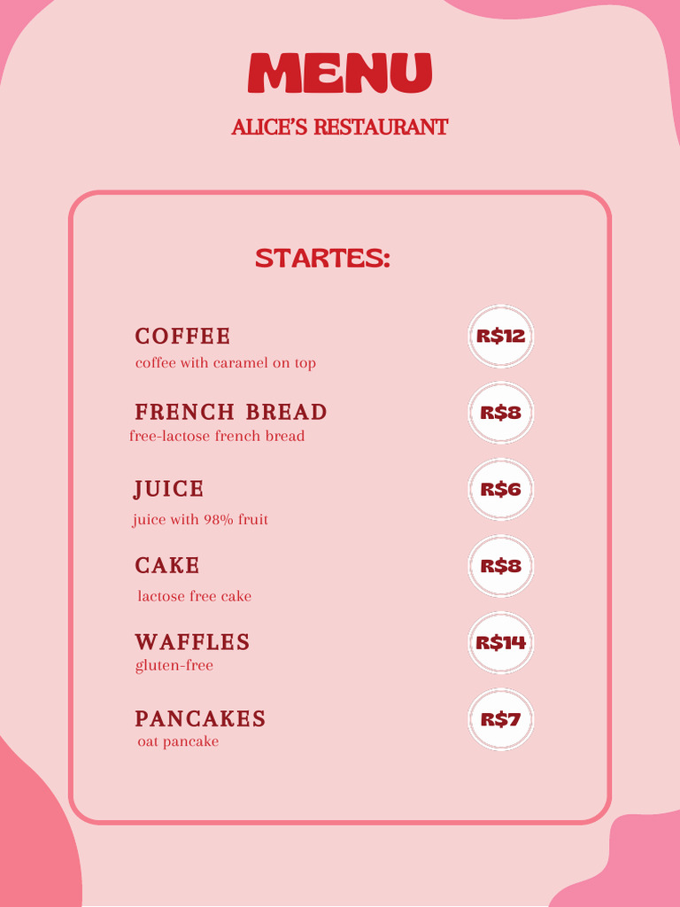 Alice's Restaurant Tucson Menu | PDF