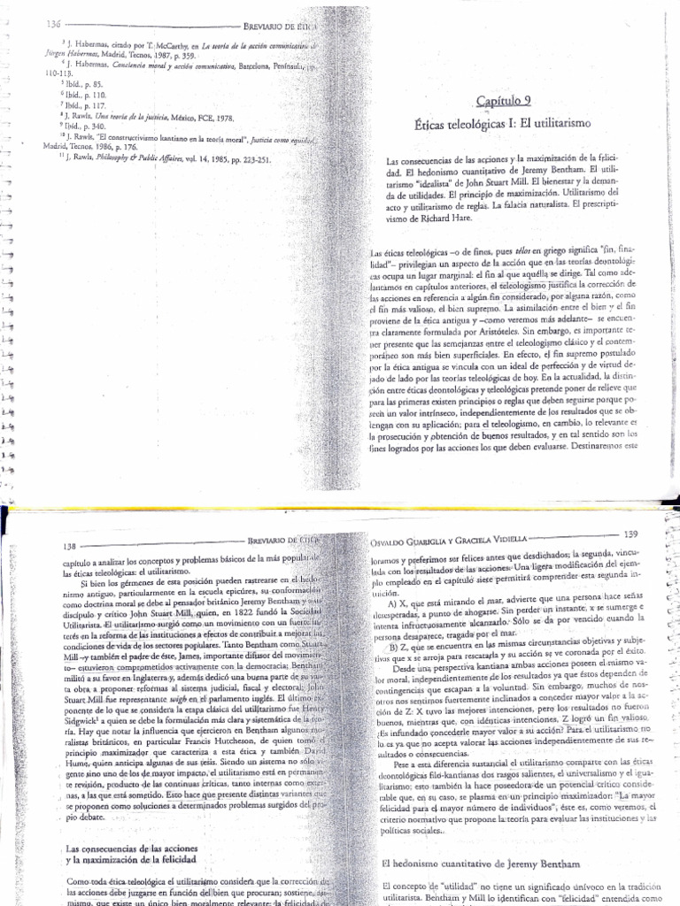 El Utilitarismo en Bentham y Mill | PDF