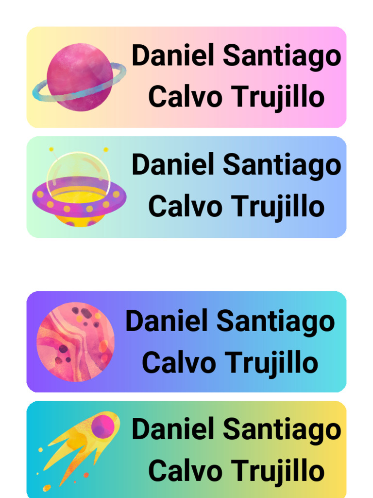 Watercolor Space Name Labels | PDF